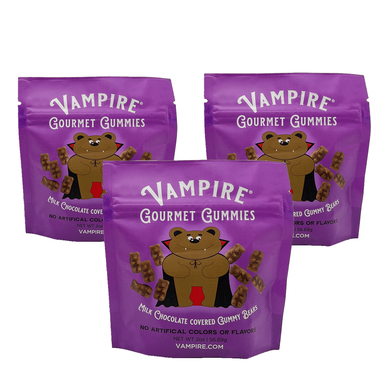 VAMPIRE® GOURMET CHOCOLATE COVERED GUMMY BEARS THREE PACK - 2 oz. BAGS ...