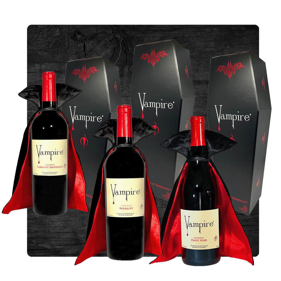 VAMPIRE® COFFIN & CAPE RED WINE TRILOGY – Vampire.com