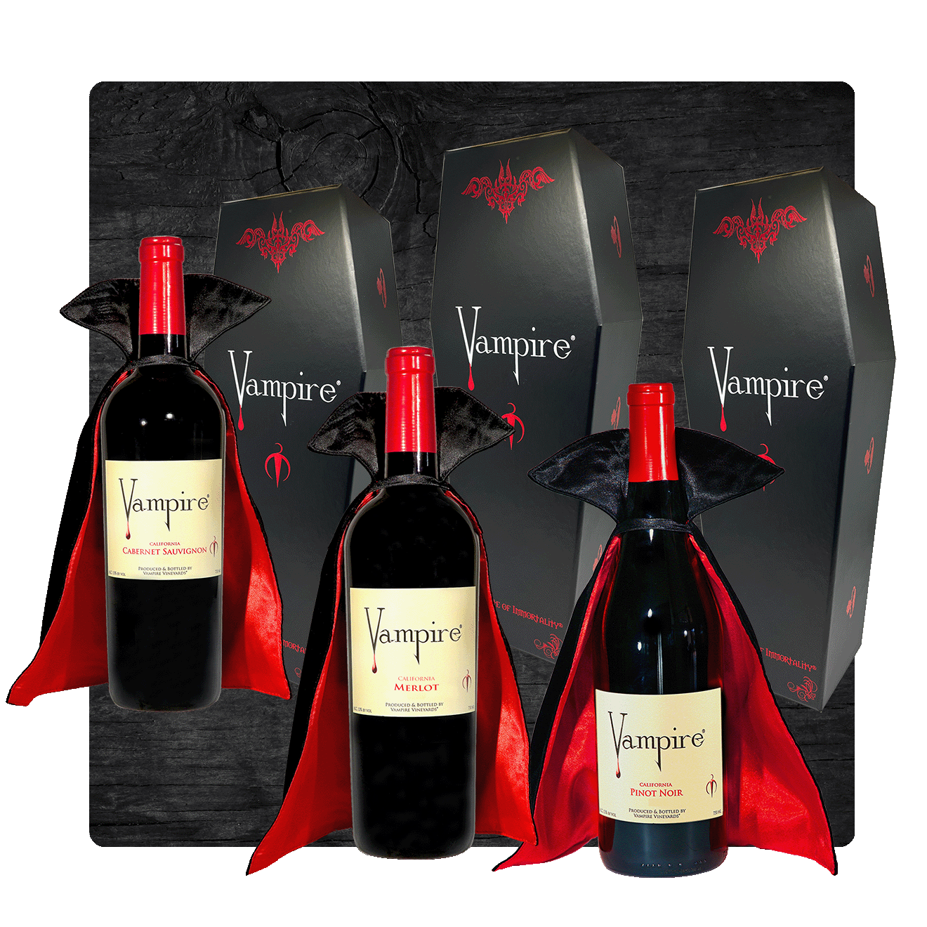 VAMPIRE® COFFIN & CAPE RED WINE TRILOGY – Vampire.com